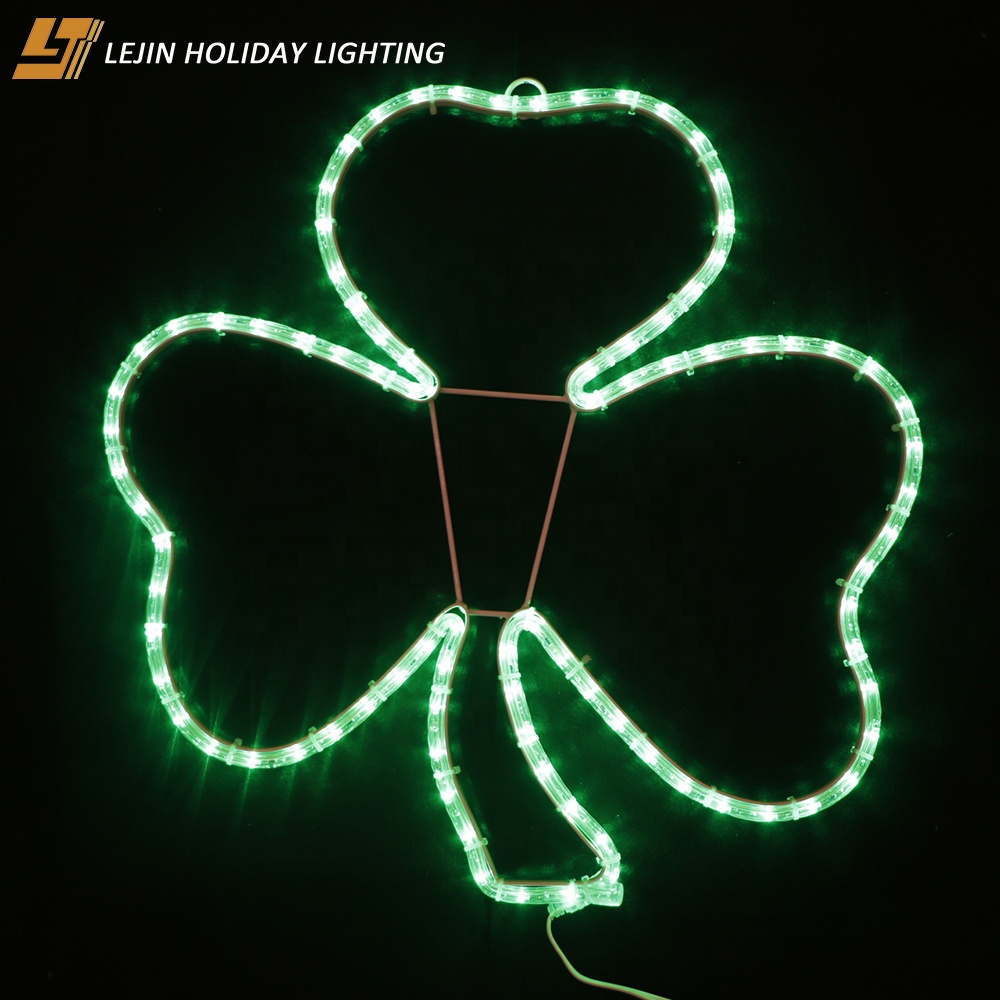 Indoor and outdoor 2D clover rope lights for festive decorative motif ...